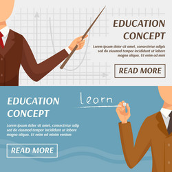 Algebra concept outline horizontal blue banner Vector Image