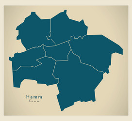 Modern city map - hamm city of germany de Vector Image