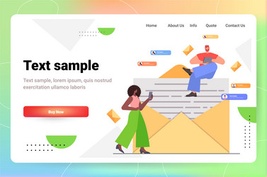 People reading incoming letters on digital gadgets