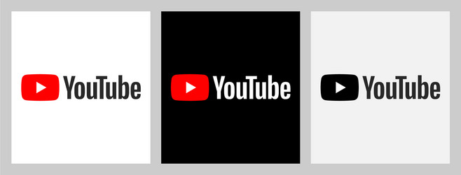 Youtube logo set in different shape editorial Vector Image