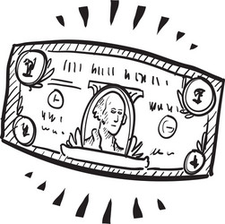 Inflation money in treasure chest are burning Vector Image