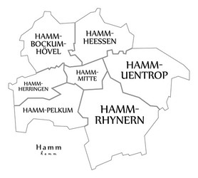 Modern city map - hamm city of germany de Vector Image