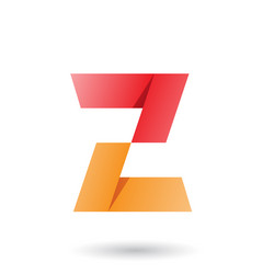 Orange and grey folded paper letter z Royalty Free Vector