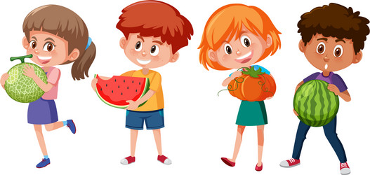 Children Eat Vegetables Vector Images (over 2,000)