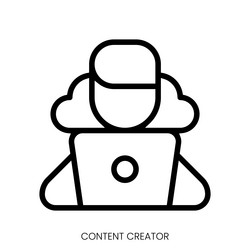 Content creator icon line art style design Vector Image