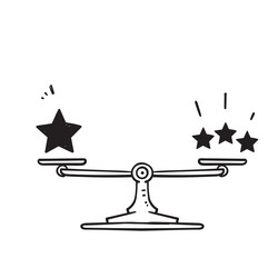 Hand drawn doodle star comparison symbol Vector Image