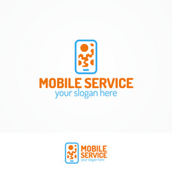 Phone service logo set with silhouette Royalty Free Vector