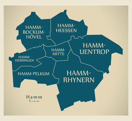 Modern city map - hamm city of germany de Vector Image