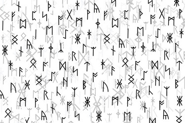 White and grey line of the rune character Vector Image