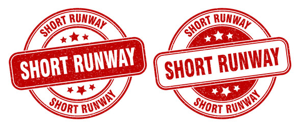 Short runway brown grunge stamp Royalty Free Vector Image