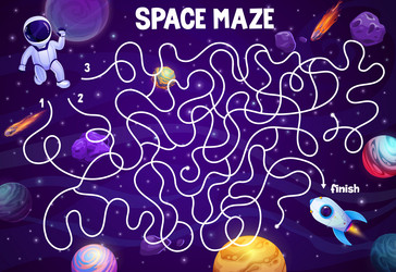 A space maze game template Royalty Free Vector Image