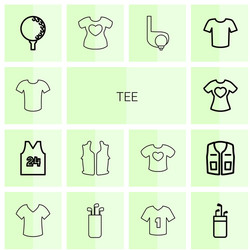 Tee icons Royalty Free Vector Image - VectorStock