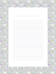 Empty note template page with lines Royalty Free Vector