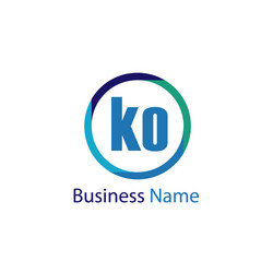 Initial letter ko logo template design Royalty Free Vector