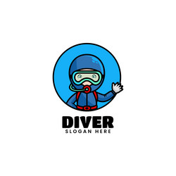 Sea diver logo design inspiration Royalty Free Vector Image