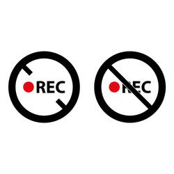 No recording icon prohibited video Royalty Free Vector Image