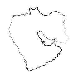 Detailed map of middle east with countries Vector Image