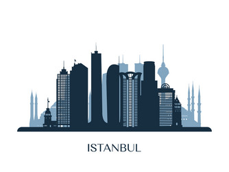 Istanbul Skyline Silhouette Royalty Free Vector Image