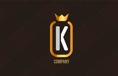 Gold golden k alphabet letter icon for corporate Vector Image