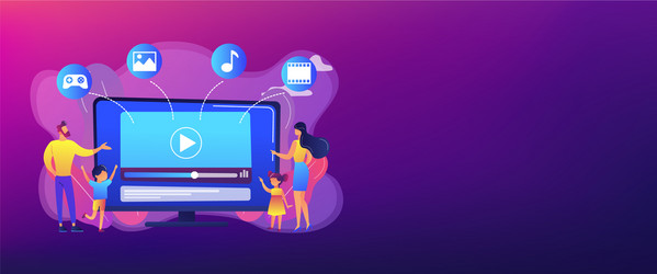 Uhd smart tv concept banner header Royalty Free Vector Image