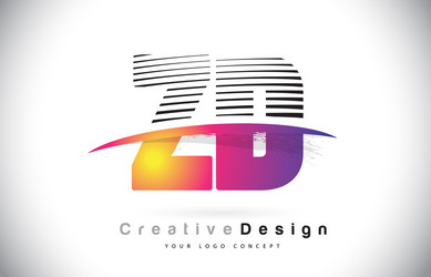 Zd z d letter logo design in white colors Vector Image