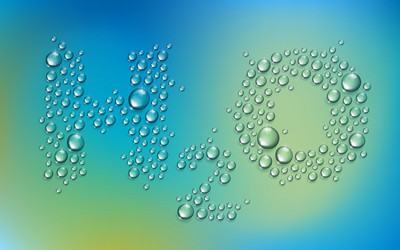 H2o letters designed with realistic water drops Vector Image