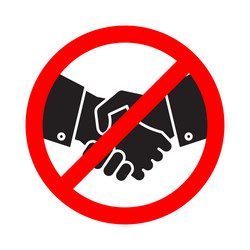 No handshake icon do not handshake Royalty Free Vector Image