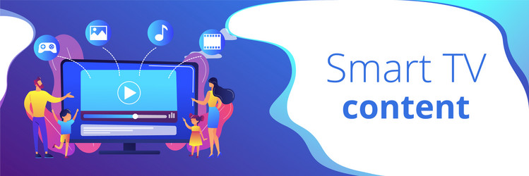Smart tv applications concept banner header Vector Image