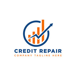 Credit repair logo design Royalty Free Vector Image