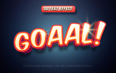 Kick off 3d editable text effect style Royalty Free Vector