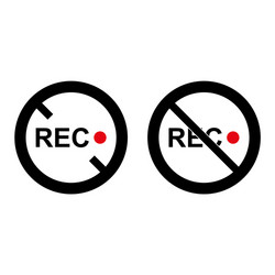 No recording icon prohibited video Royalty Free Vector Image