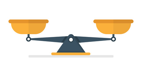 Scale icon in flat style weight balance Royalty Free Vector