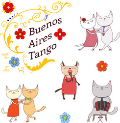 Argentine tango design elements Royalty Free Vector Image