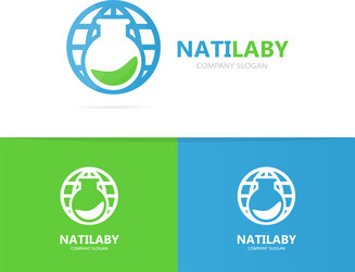 Global science logo design Royalty Free Vector Image