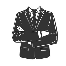 Mans profile with a folded arms Royalty Free Vector Image