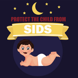 Protect child from sids for sids awareness month Vector Image