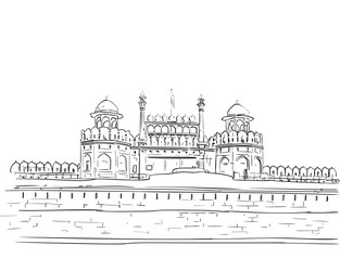 Red fort Royalty Free Vector Image - VectorStock