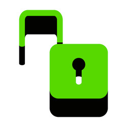Unlock sign green icon Royalty Free Vector Image