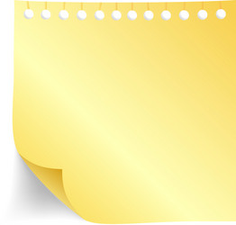 Yellow paper note with red pin Royalty Free Vector Image