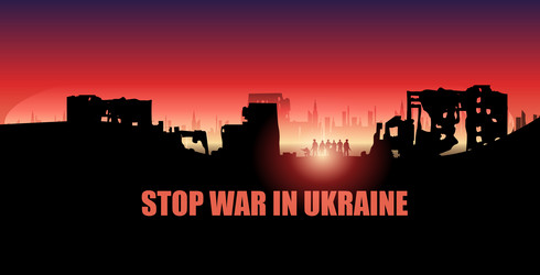 City destroy environment broken buildings under Vector Image