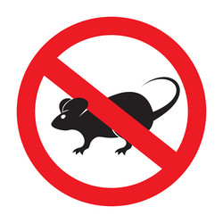 Warning sign no rats prohibition Royalty Free Vector Image