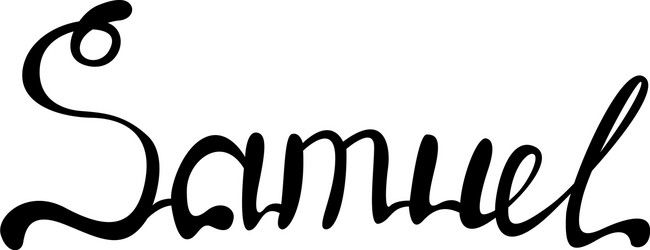 Happy birthday samuel name lettering Royalty Free Vector