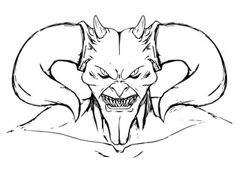 A monster devil look art Royalty Free Vector Image