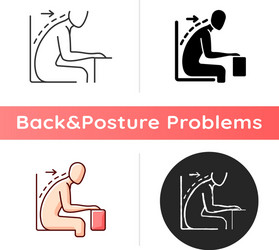 Forward tilted sitting position linear icon Vector Image