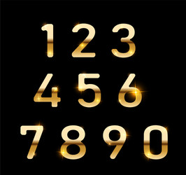 Gold numbers isolated Royalty Free Vector Image