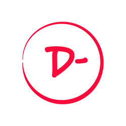 Grading system d grades for school with plus Vector Image