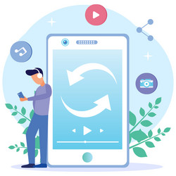 Graphic cartoon character upload image Royalty Free Vector