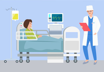 Hospital patient visitors cartoon Royalty Free Vector Image