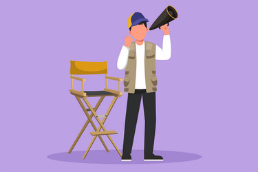 Character flat drawing female film director Vector Image