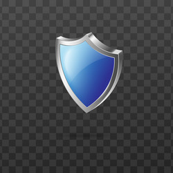 Template silver metal security shield realistic Vector Image